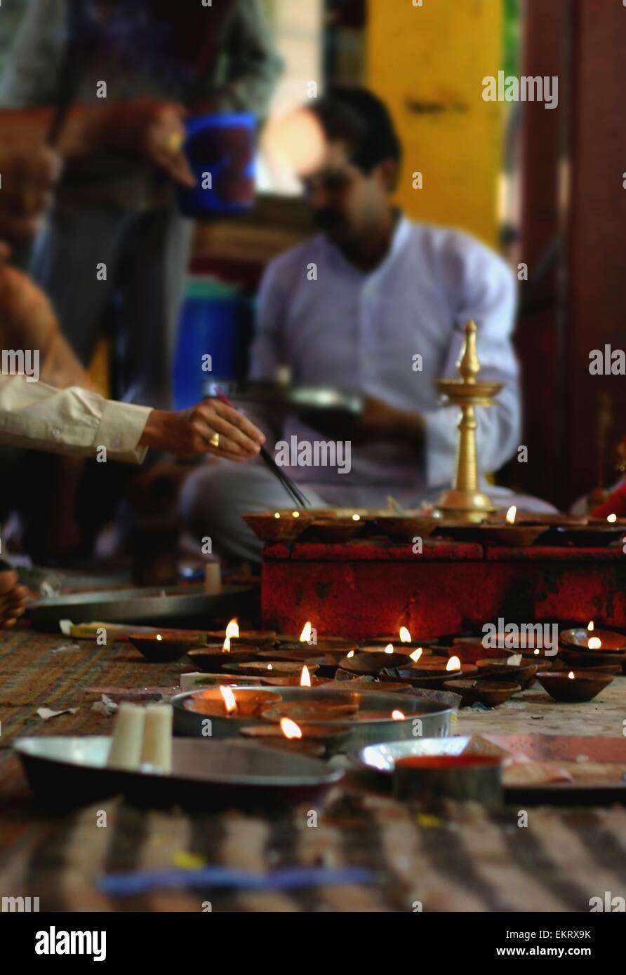 Lighting Candles, India Stock Photo - Alamy