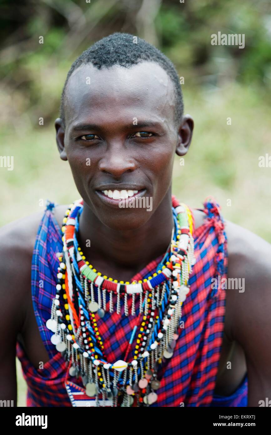 Man Of Maasai Mara Tribe, Kenya, Africa Stock Photo - Alamy