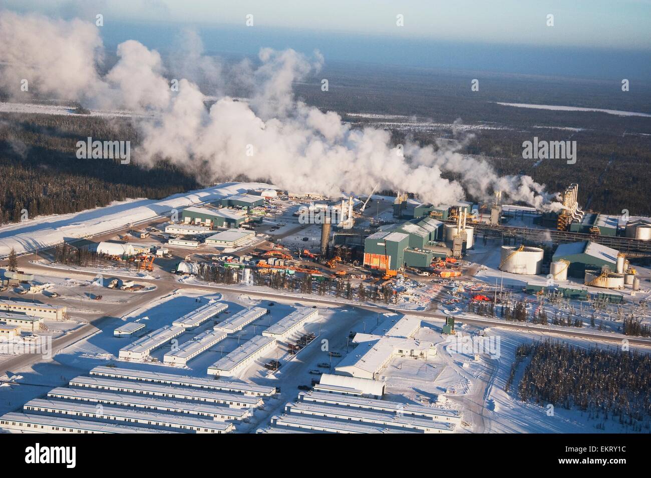 Oil Sands Site In Winter, Fort Mcmurray, Alberta, Canada Stock Photo ...