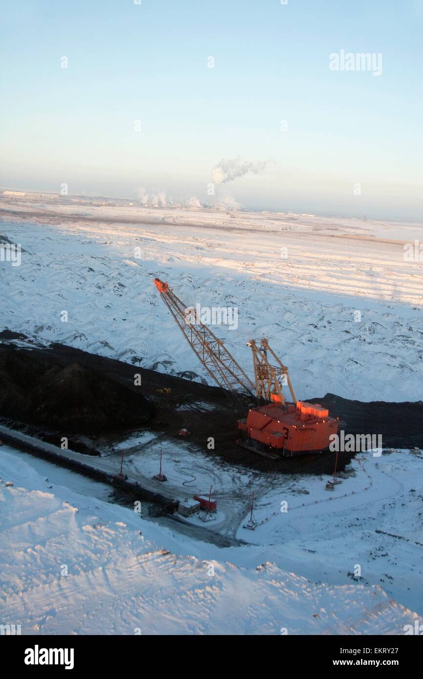 Aerial Of Oil Sands Site In Winter, Fort Mcmurray, Alberta, Canada ...