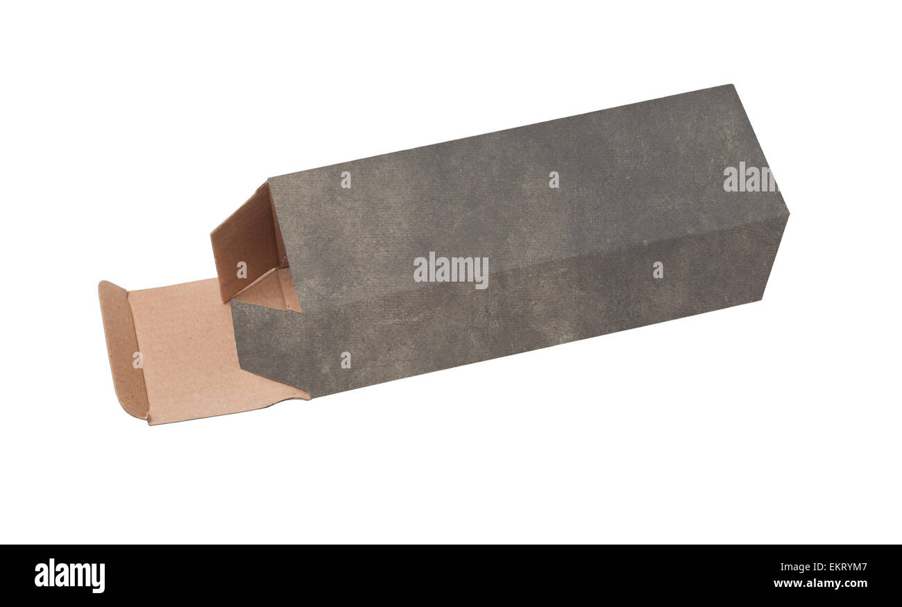 Old dirty cardboard box on a white background Stock Photo - Alamy