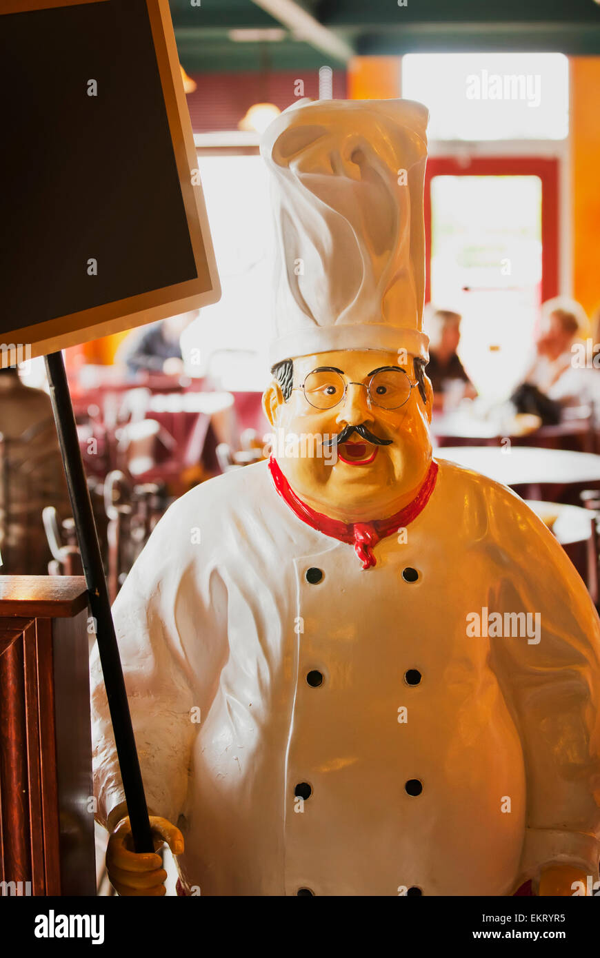 Chef Figure Holding Sign For Daily Specials; St. Albert, Alberta ...