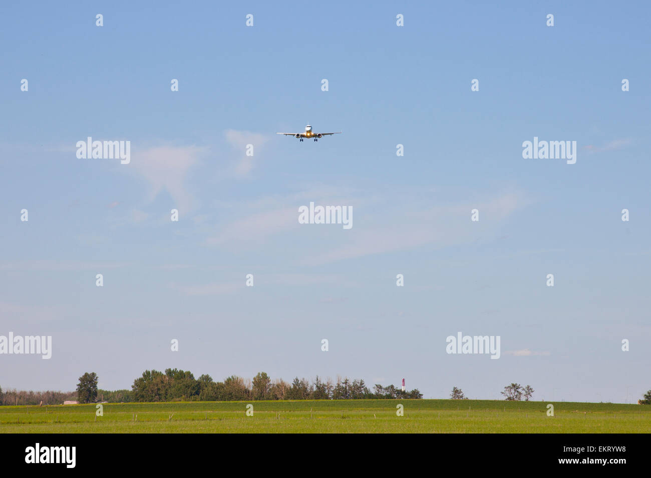 Aircraft On Final Approach To The Airport; Edmonton, Alberta, Canada ...