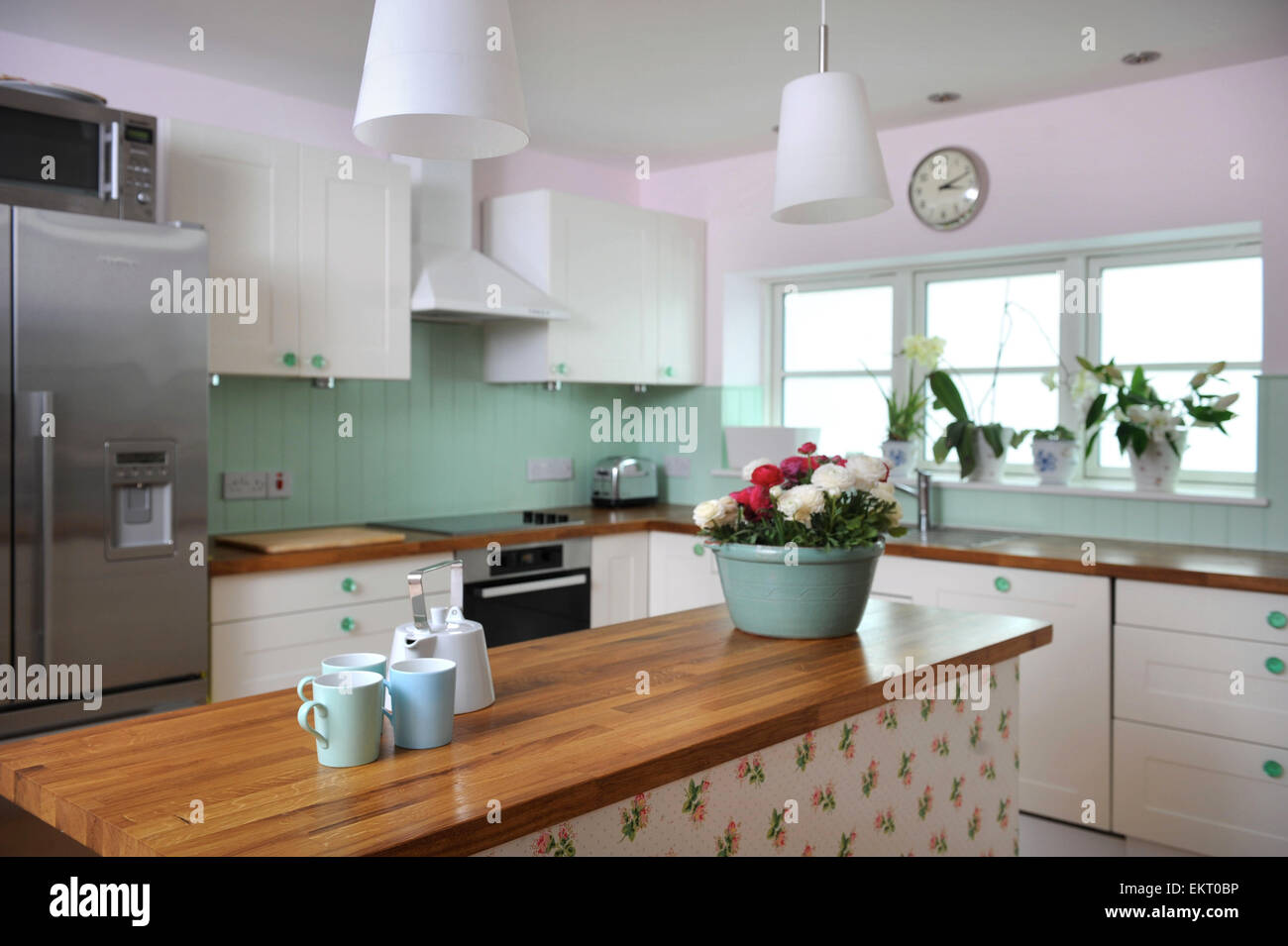 Kitchen of a modern barn conversion, Gloucestershire UK Stock Photo - Alamy