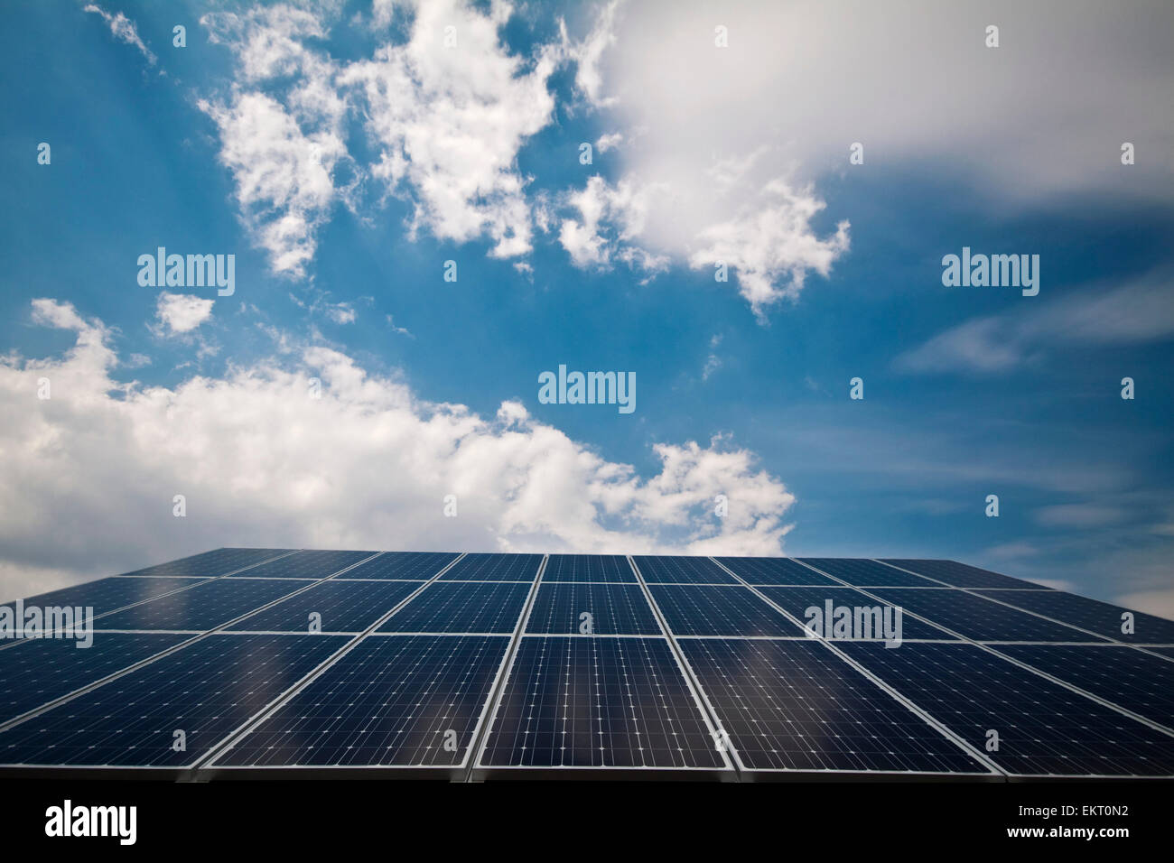 View of solar panels under blue sky hi-res stock photography and images ...