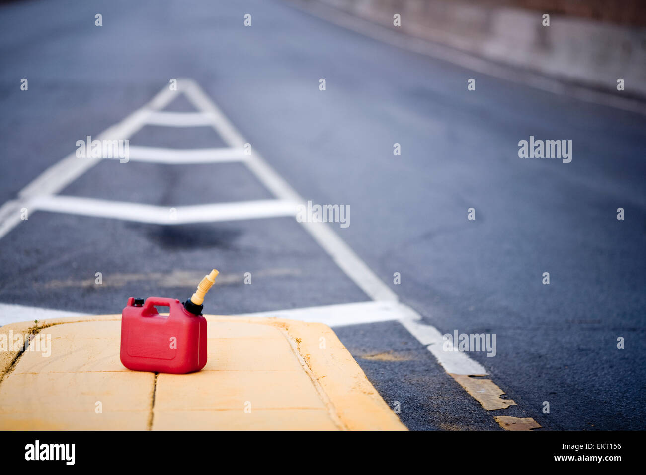 Portable Plastic Gas Can At The Entrance Of A Highway On Ramp, Montreal ...