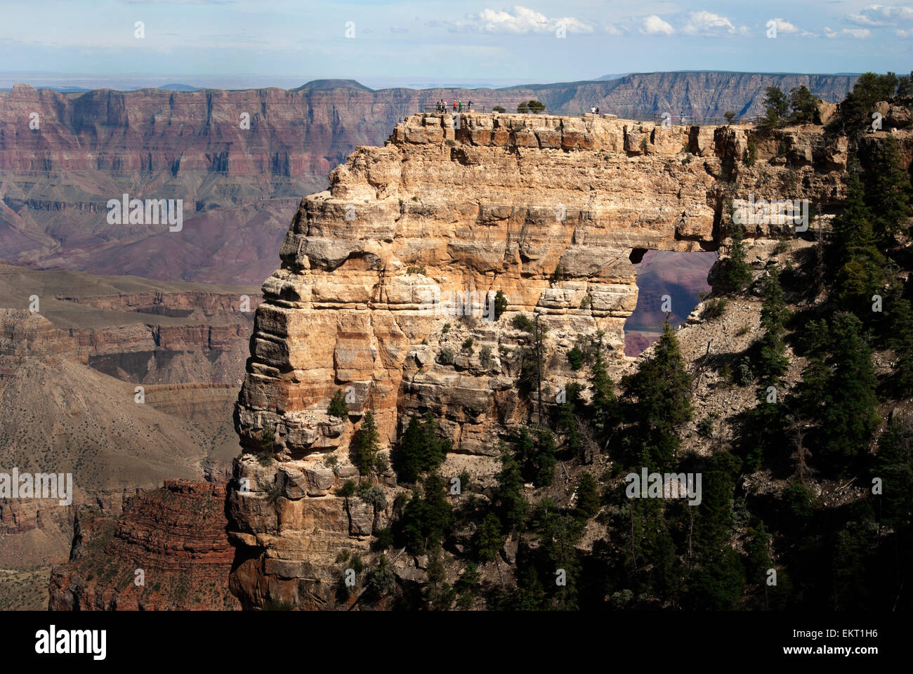 Visitors On Top Of Angel's Window On North Rim Of Grand Canyon; Kanab ...