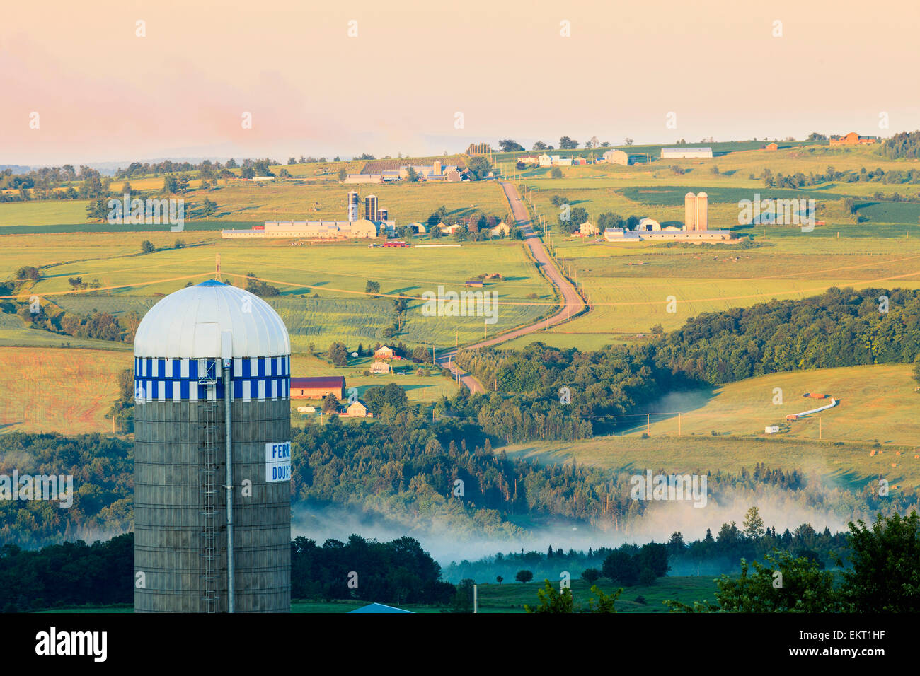 Farm Structure And Landscape; Chesterville Quebec Canada Stock Photo ...