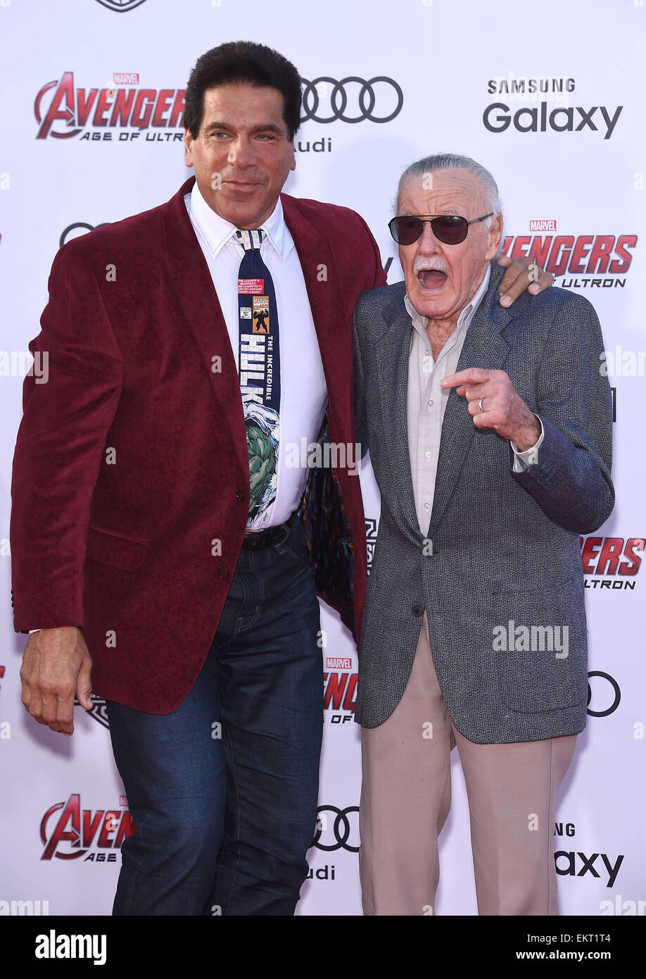 Hollywood, California, USA. 13th Apr, 2015. Stan Lee & Lou Ferrigno ...