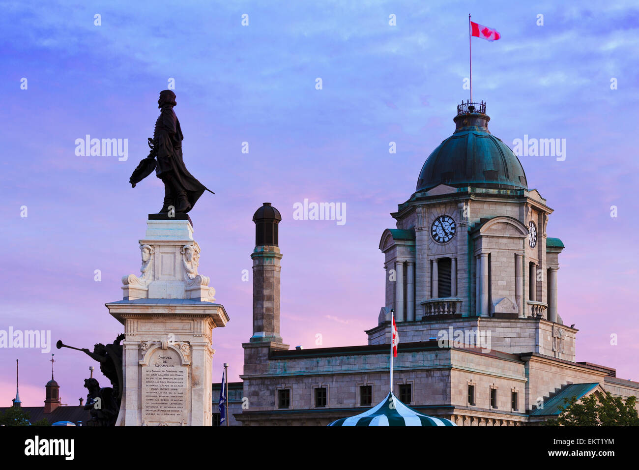 Samuel De Champlain Statue On Terrasse Dufferin; Quebec City Quebec ...