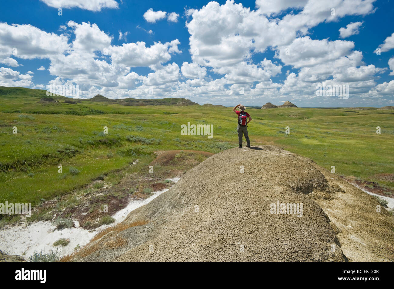 Hiking In The Killdeer Badlands In East Block Of Grasslands National ...