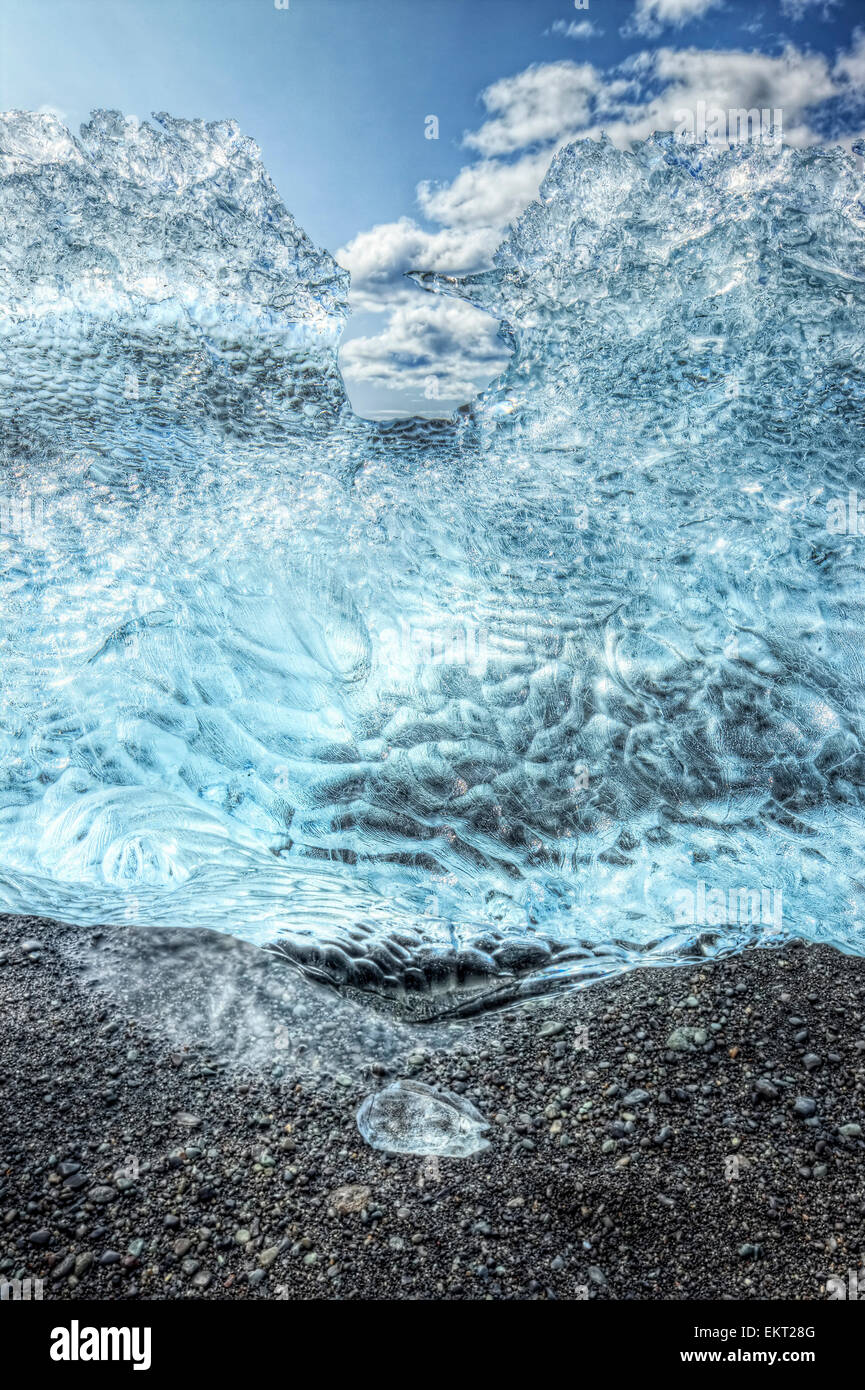 Icebergs on the shoreline of the Atlantic Ocean; Iceland Stock Photo ...