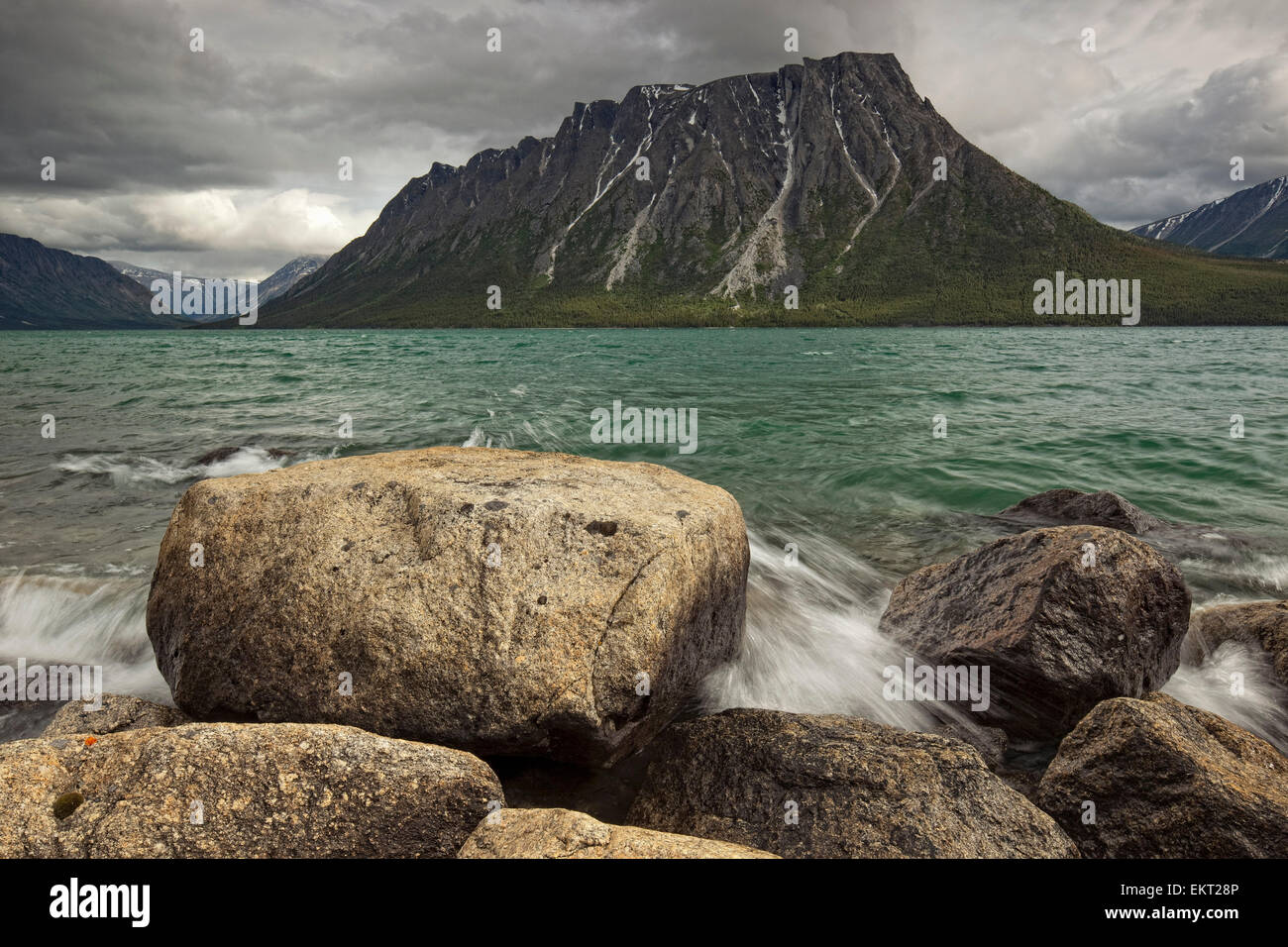 Ark Mountain with Kusawa Lake; Yukon, Canada Stock Photo - Alamy