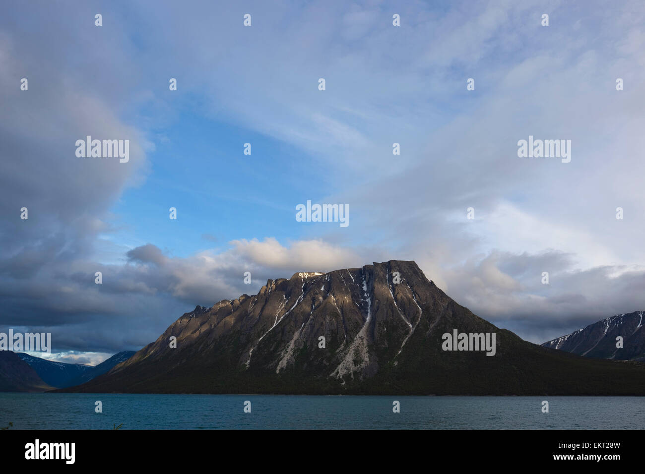 Ark Mountain with Kusawa Lake; Yukon, Canada Stock Photo - Alamy