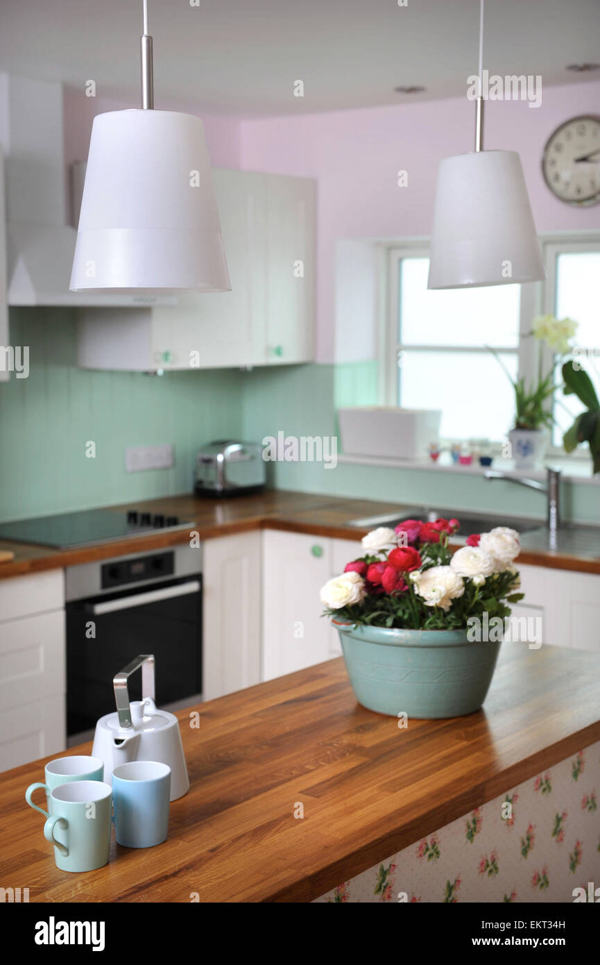 Kitchen of a modern barn conversion, Gloucestershire UK Stock Photo - Alamy