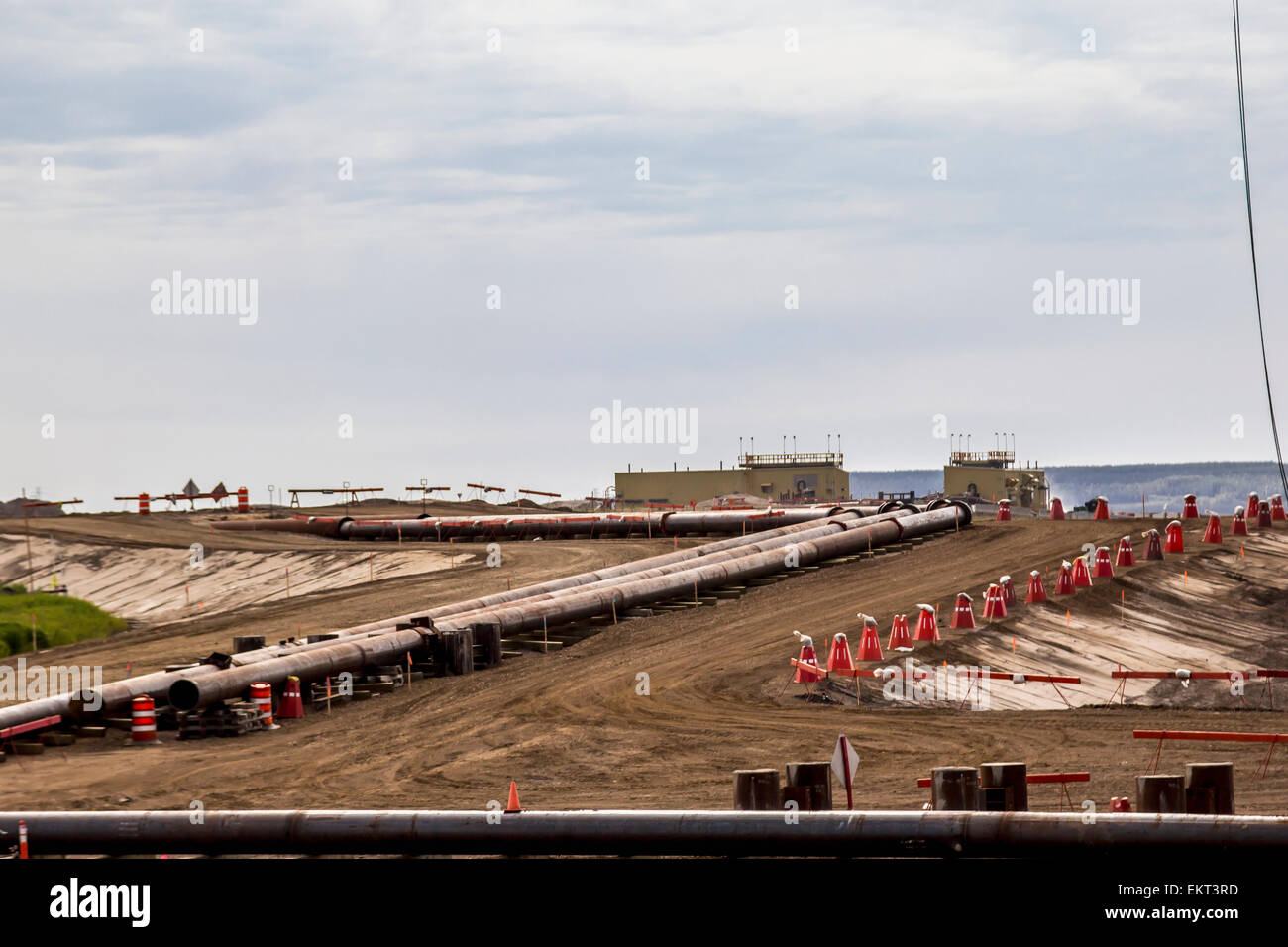 A new pipeline being constructed in Alberta's Oil Sands region; Fort ...