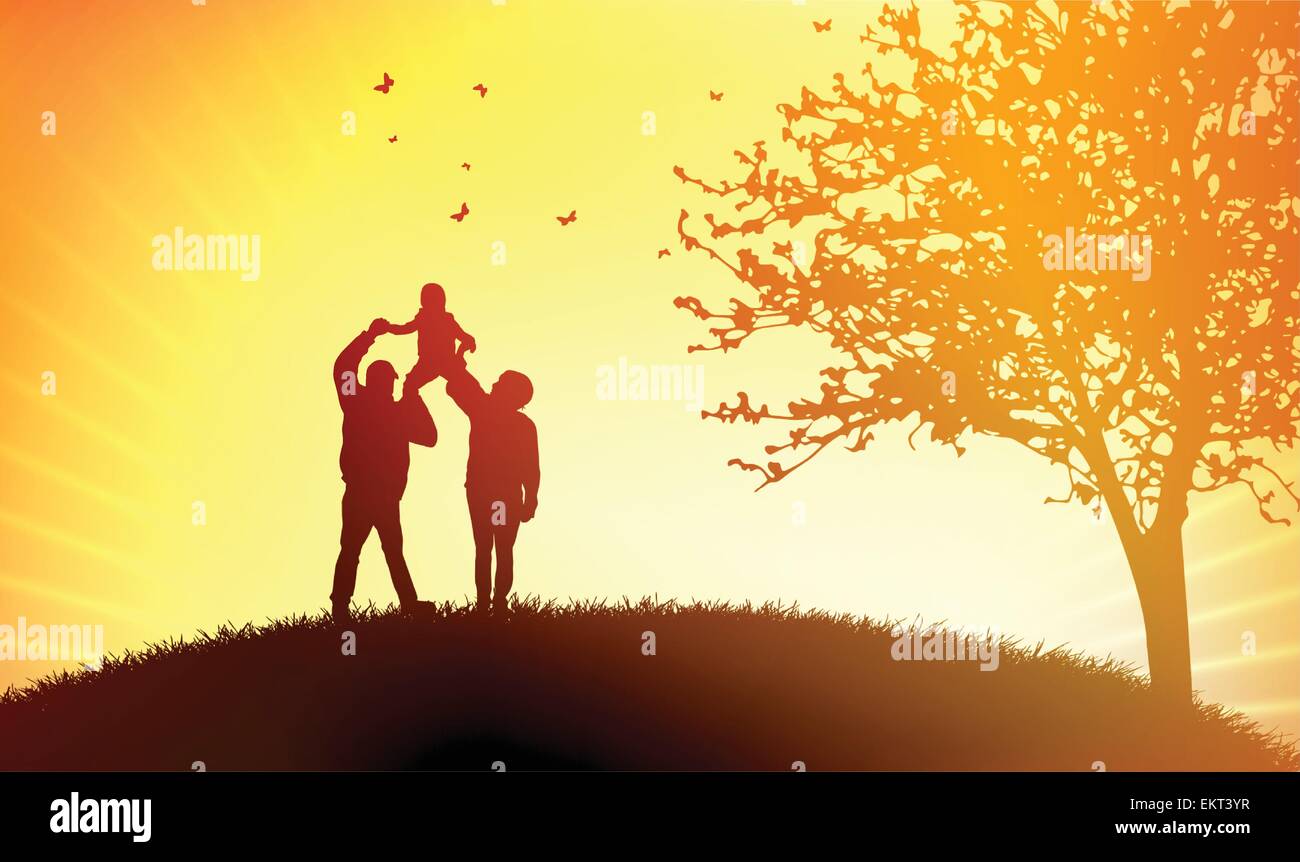 Sunset father Stock Vector Images - Alamy
