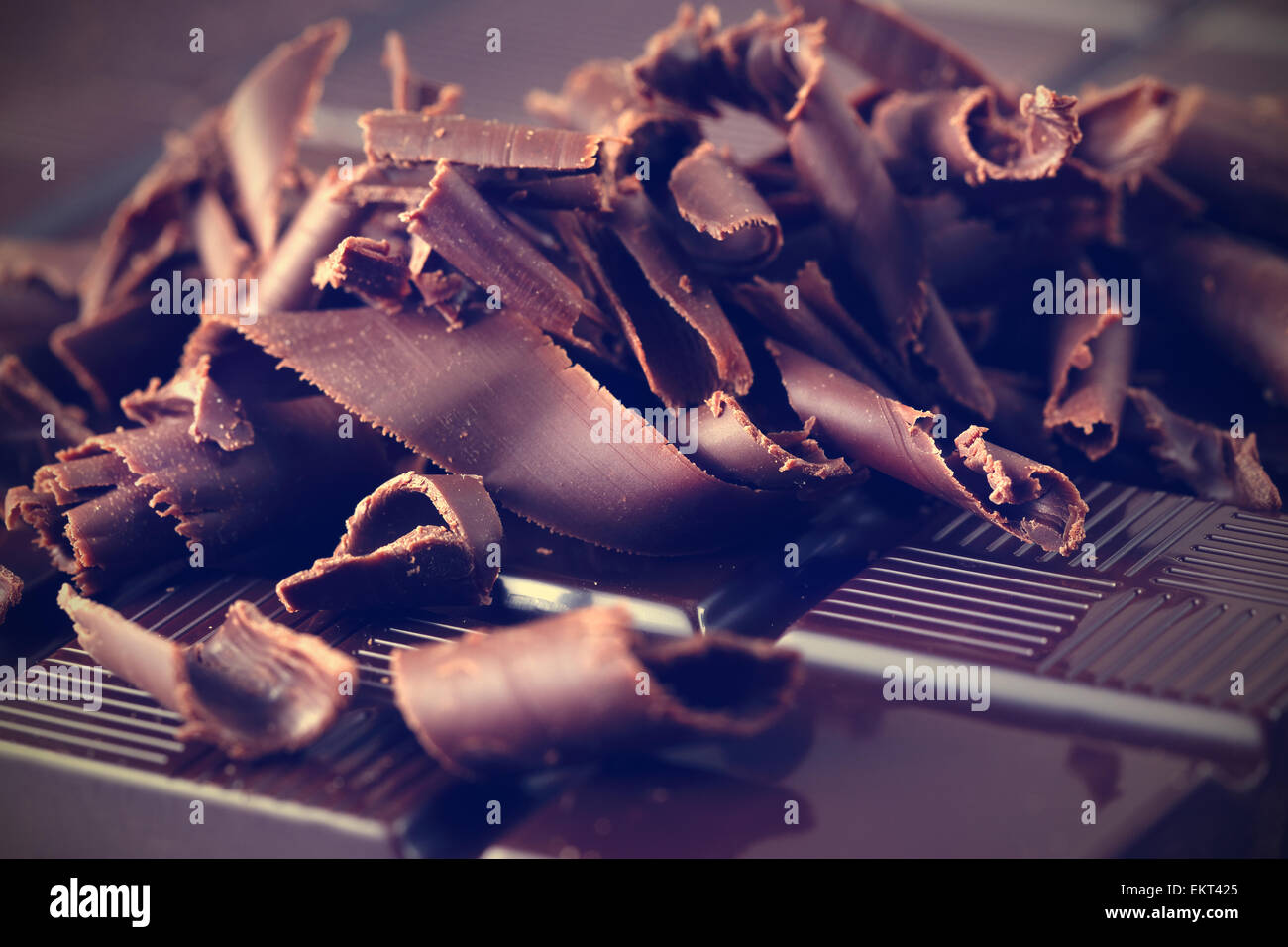 Dark chocolate shavings Stock Photo - Alamy