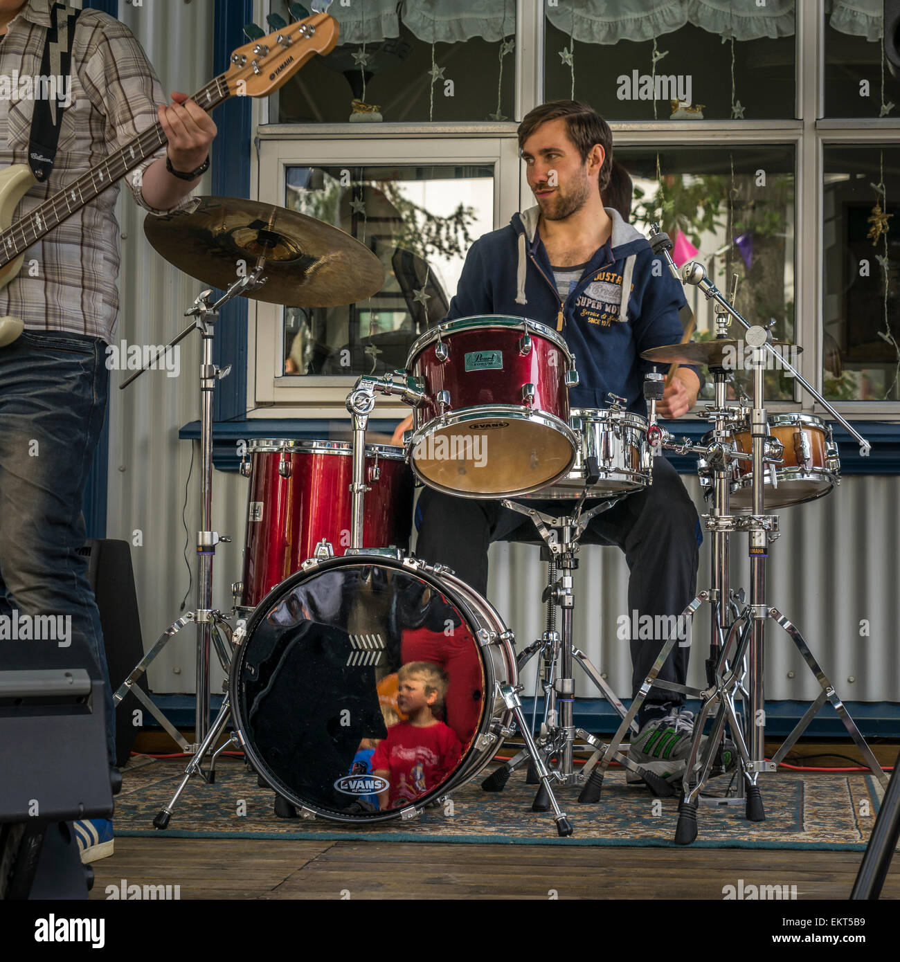 Band playing outdoors. Annual end of summer festival-Cultural Festival ...