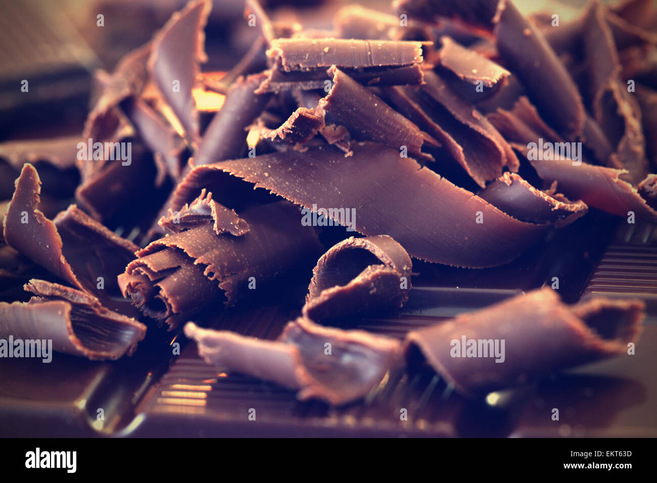 Dark chocolate shavings Stock Photo - Alamy