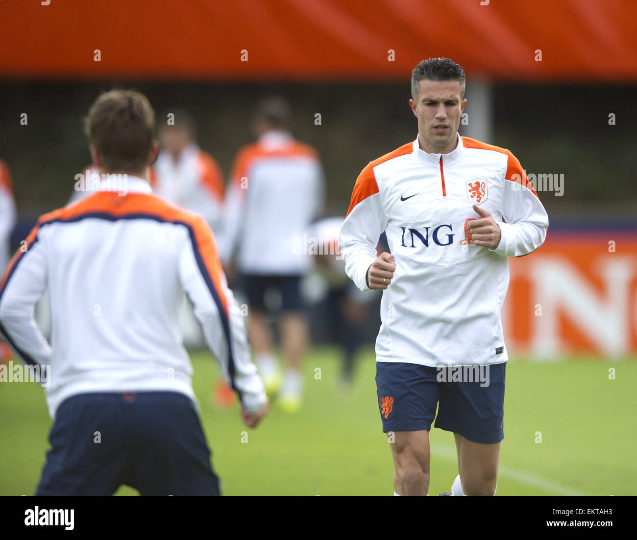 Dutch soccer player Robin van Persie preparing with the Dutch National ...