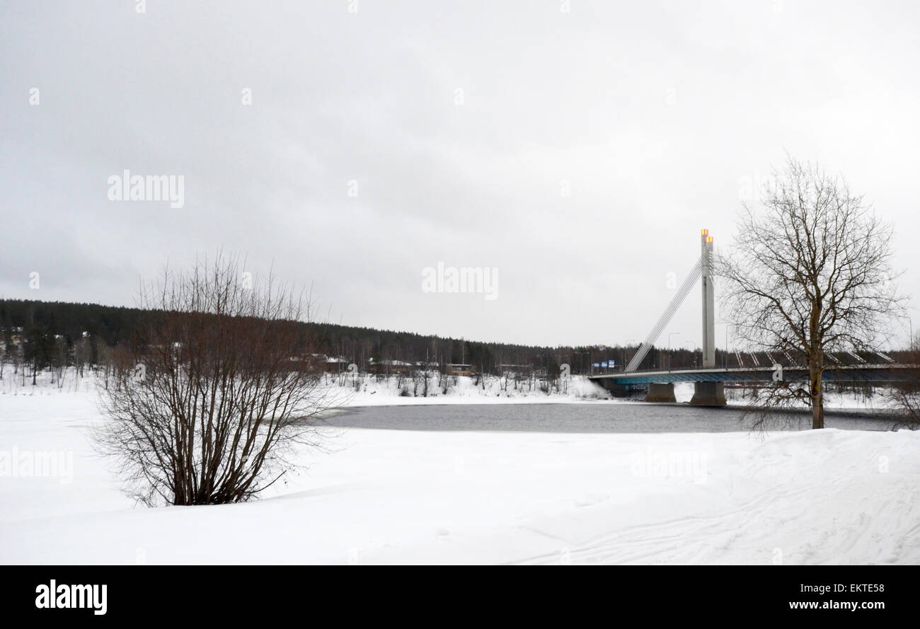 Rovaniemi the Lumberjack's Candle Bridge, Lapland, Finland Stock Photo ...