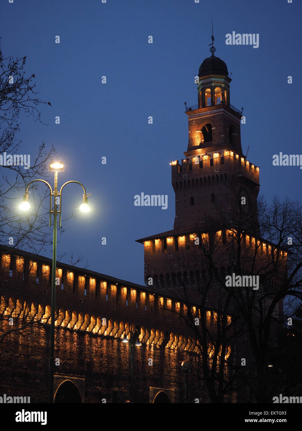 Castello sforzesco castle dusk hi-res stock photography and images - Alamy