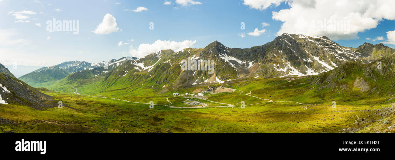 Panorama view of Independence Mine State Historical Park from Gold Cord ...