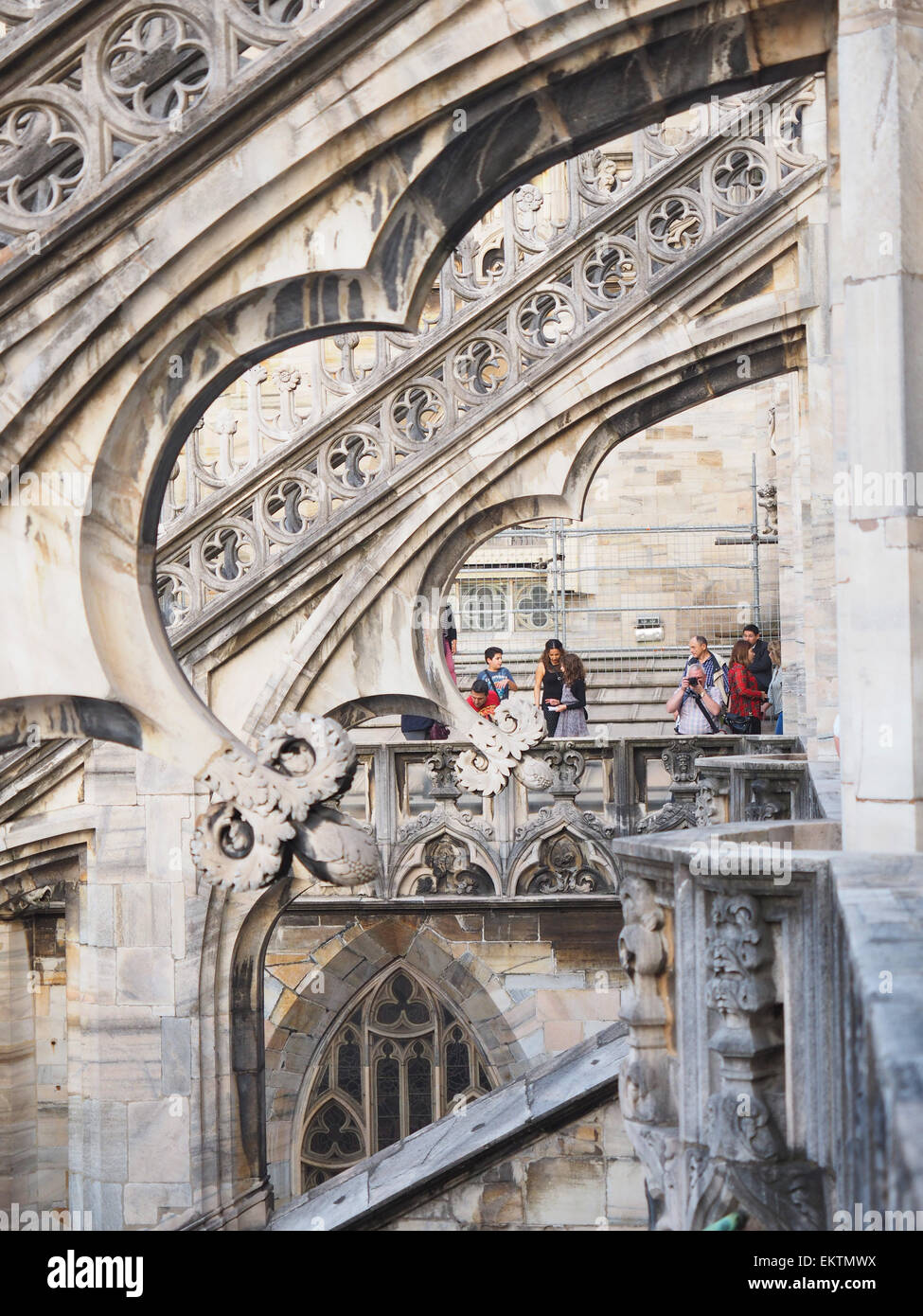 Roof top of Duomo Cathedral, Milan, Lombardy, Italy, Europe Stock Photo ...