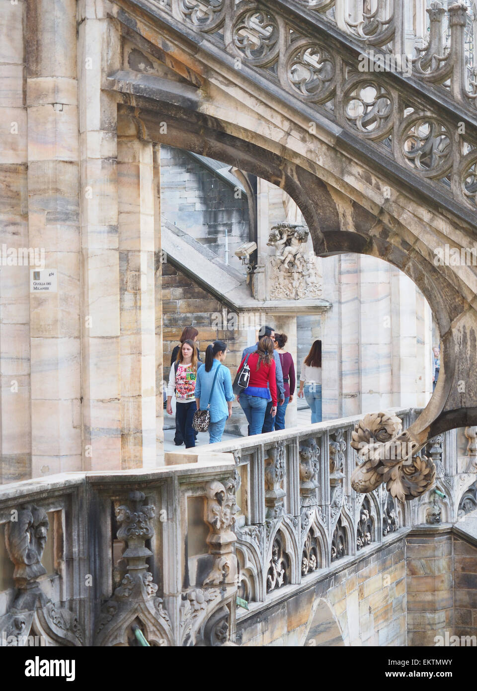 Roof top of Duomo Cathedral, Milan, Lombardy, Italy, Europe Stock Photo ...
