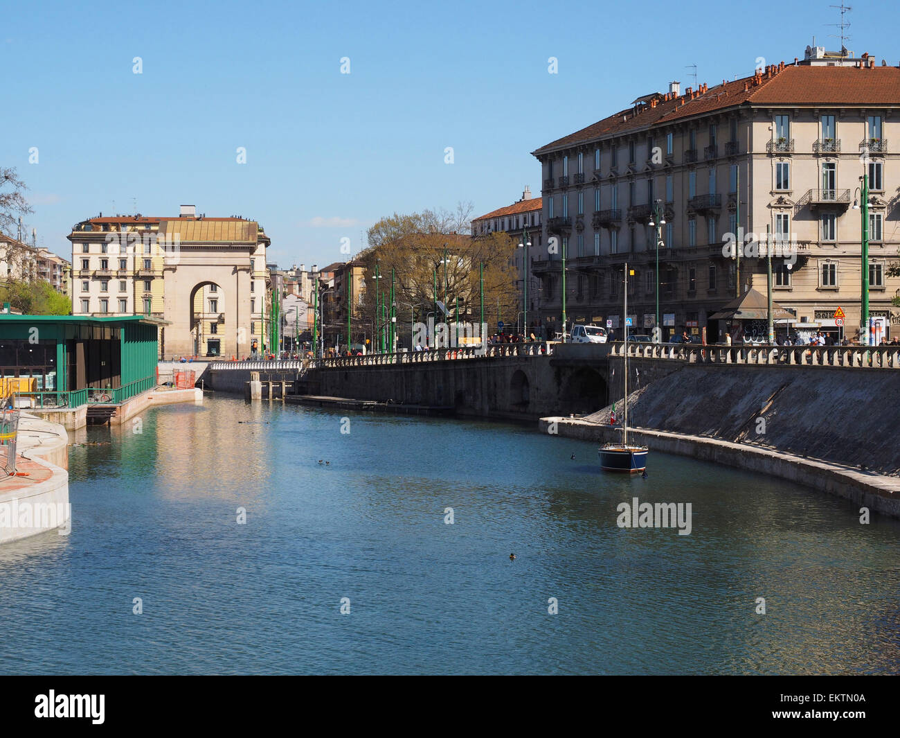 Darsena, old boathouse restored, Navigli canal, Porta Ticinese district ...