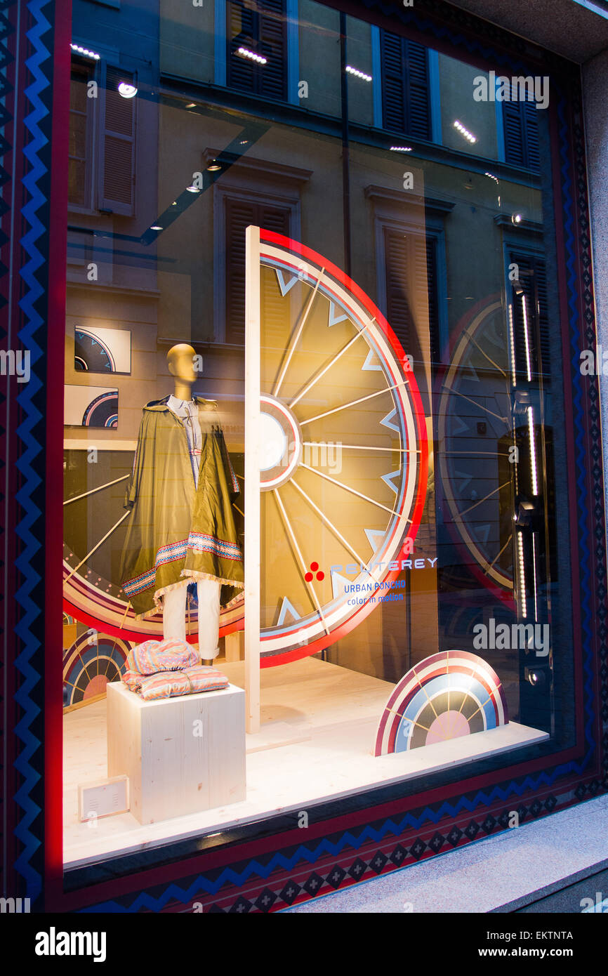 Peuterey shop window, Montenapoleone, district, fashion district, Milan ...