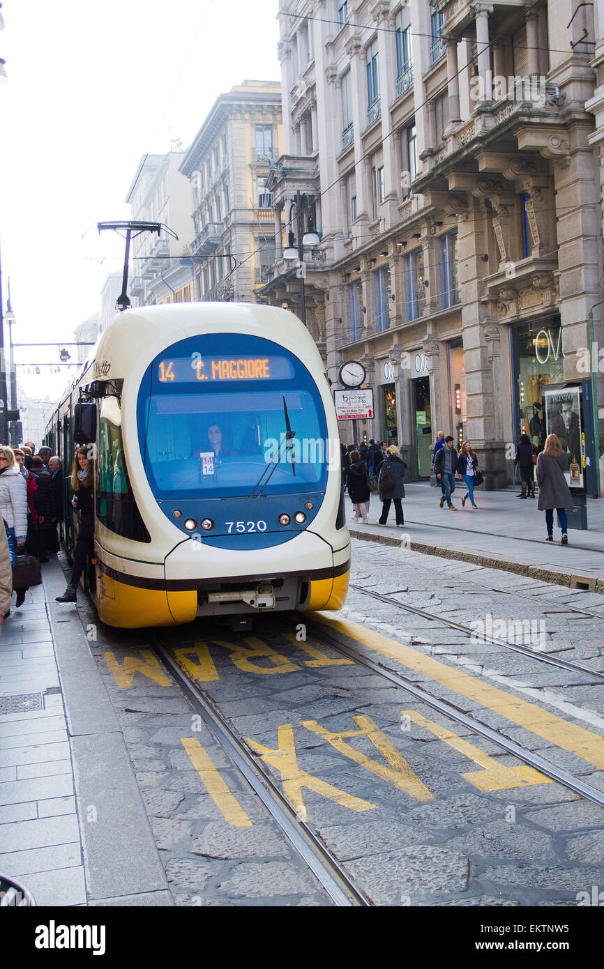 Public transport, tram, Milan, Lombardy, Italy, Europe Stock Photo - Alamy