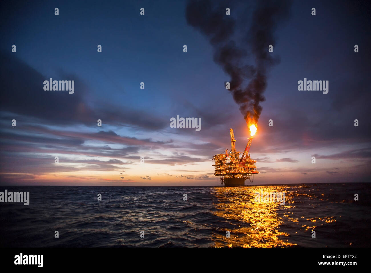 Flame coming off perdido oil rig in gulf of mexico;Corpus christi texas ...