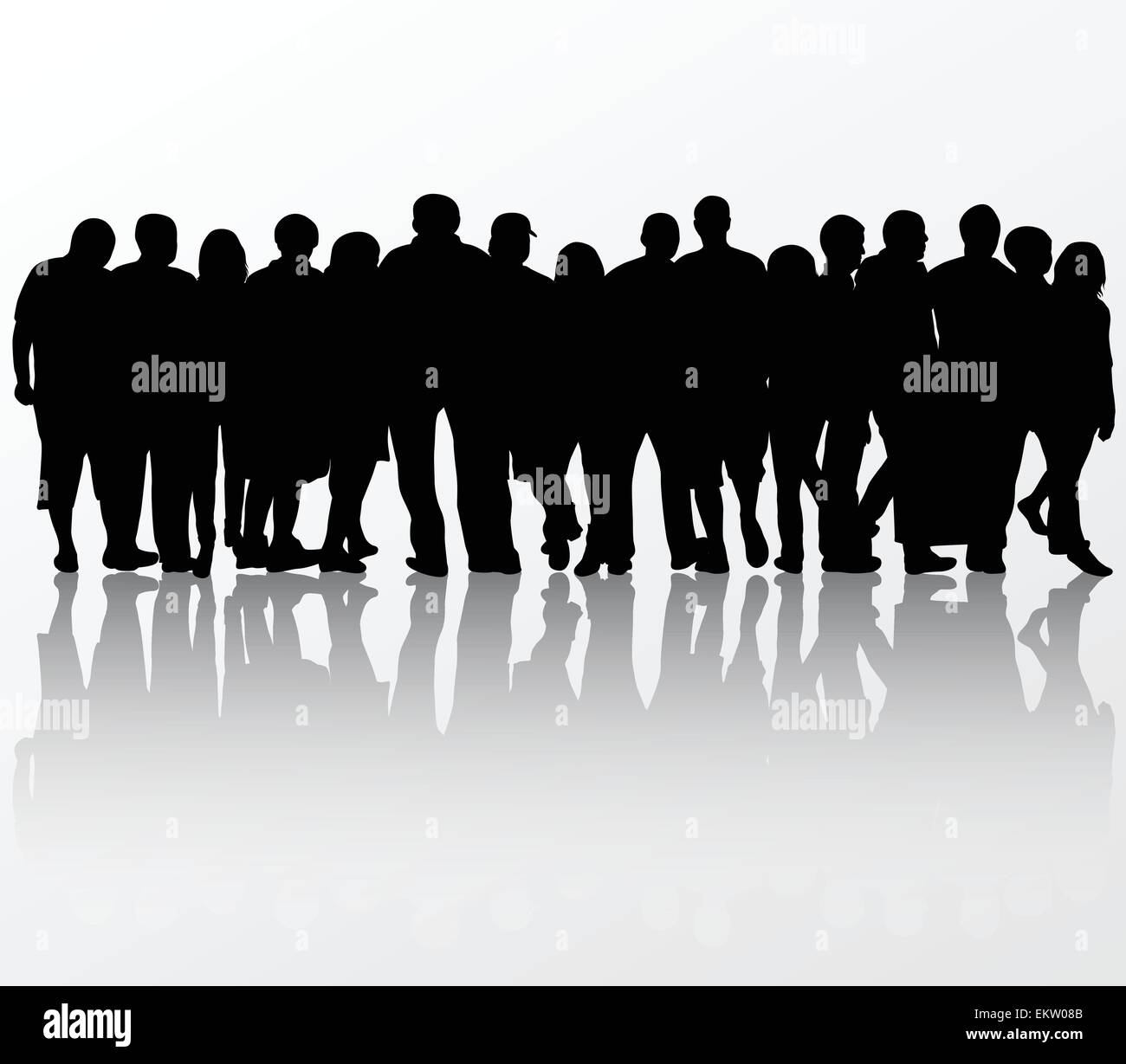 Group happy young woman Stock Vector Images - Alamy