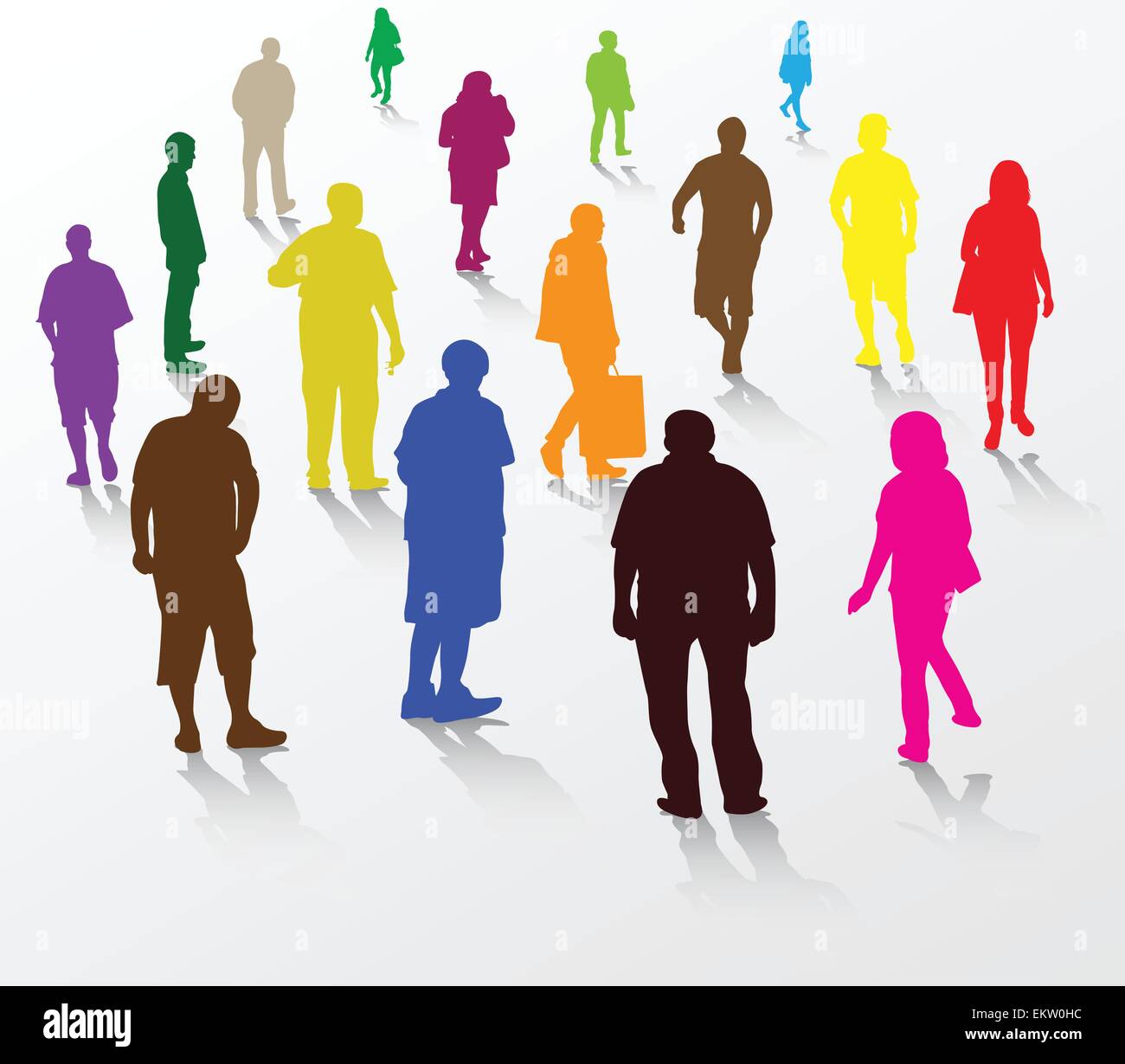 Happy adult woman walking Stock Vector Images - Alamy