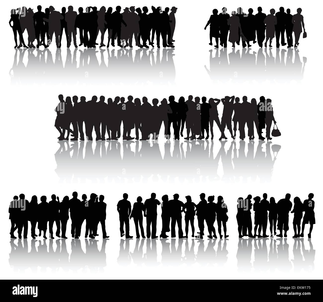 Group of people silhouettes Stock Vector Images - Alamy
