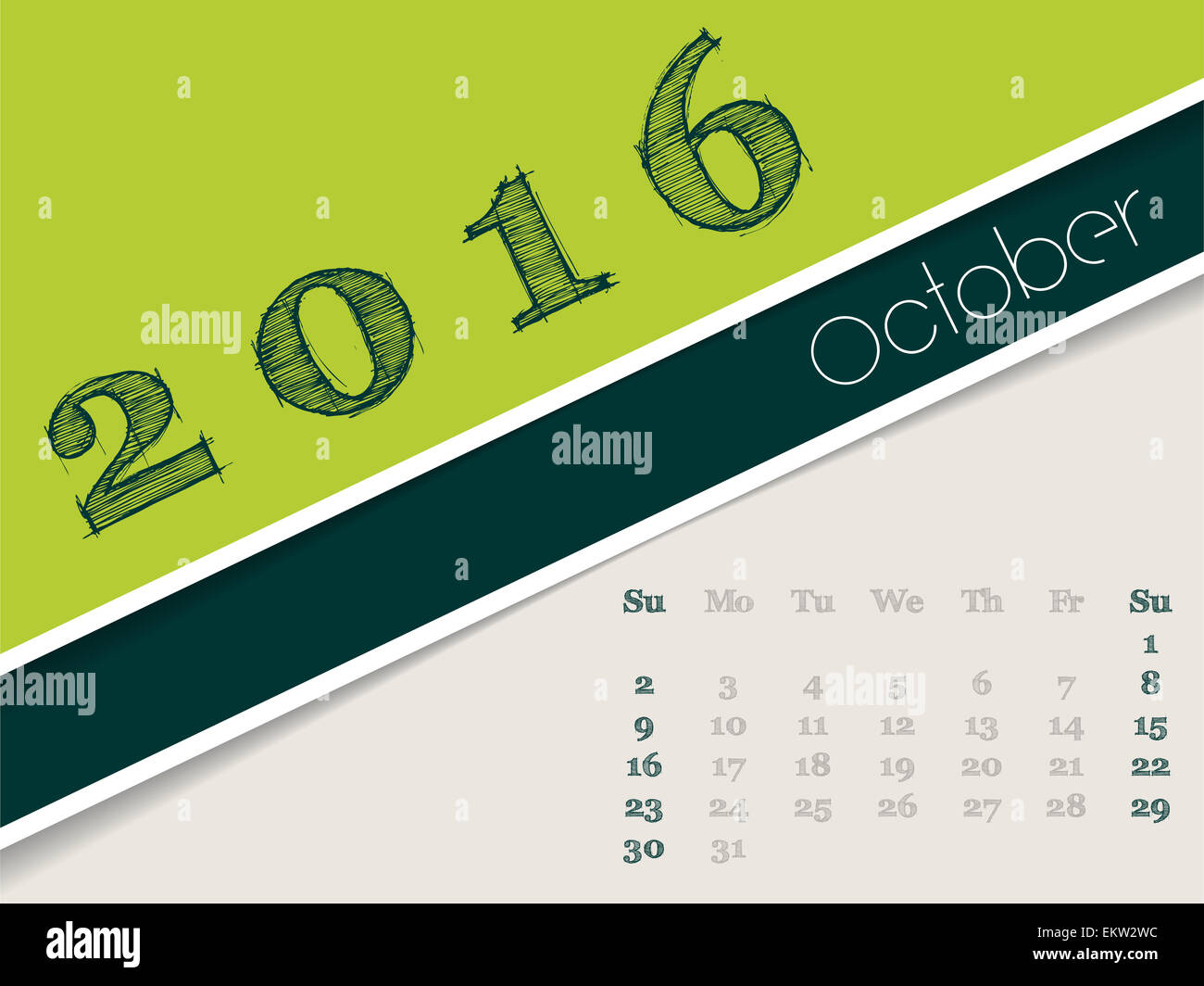 Calendar october 2016 hi-res stock photography and images - Alamy