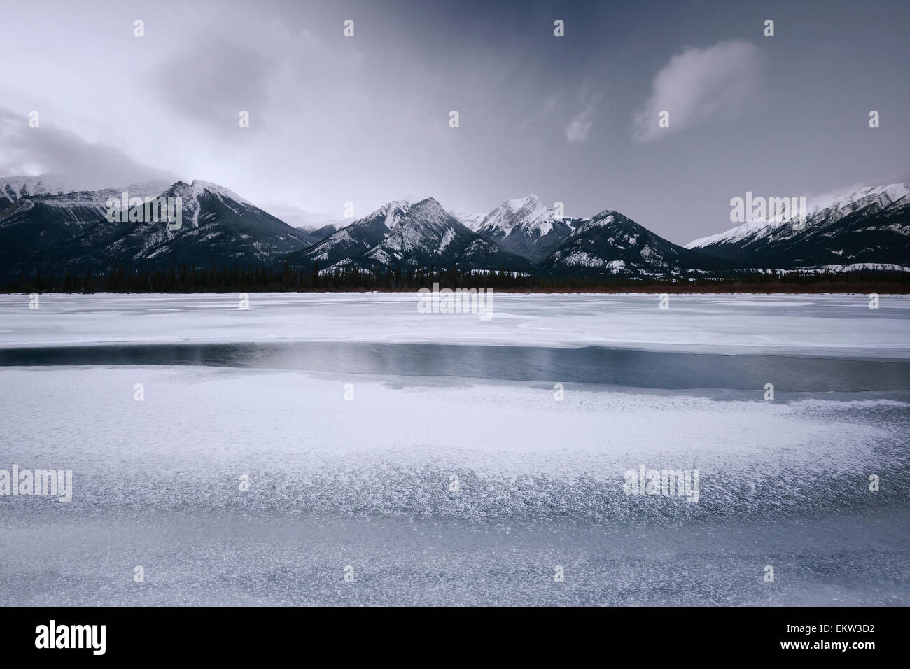 Jasper National Park In Winter; Alberta, Canada Stock Photo - Alamy