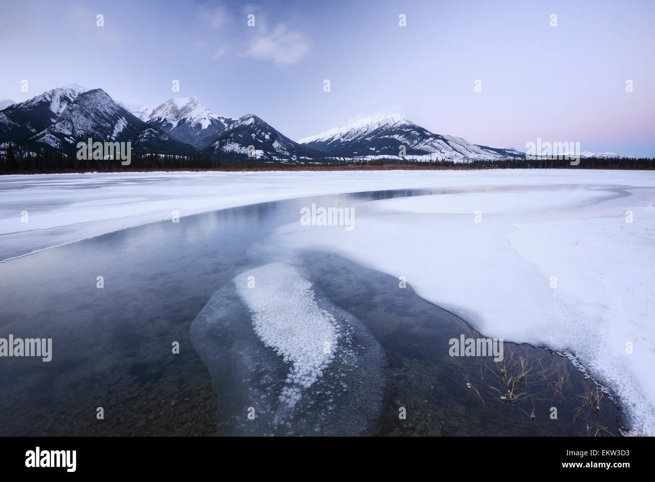 Jasper National Park In Winter; Alberta, Canada Stock Photo - Alamy