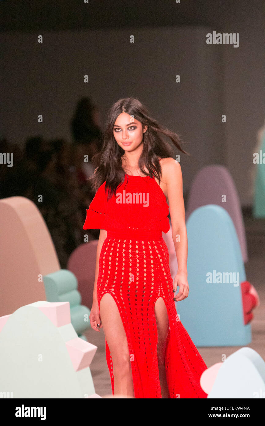 Sydney, Australia. 14th Apr, 2015. Model on the runway during Alice ...