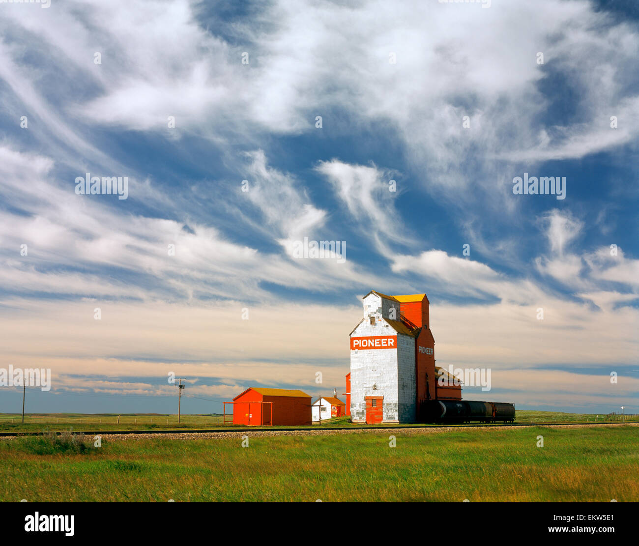 Inland grain terminal with railway in the prairies; Instow ...