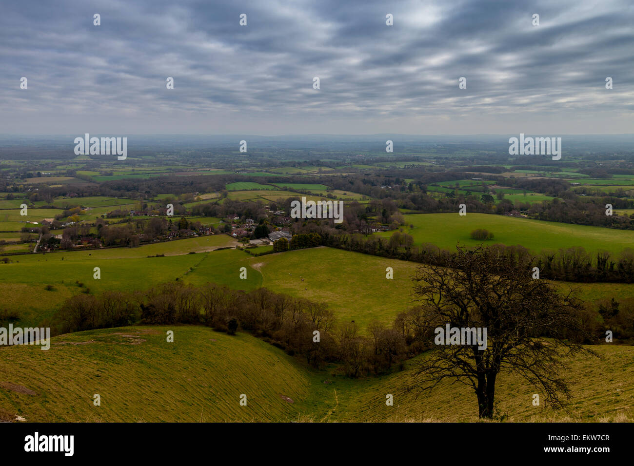 The View From Ditchling Beacon near Brighton, East Sussex, UK Stock ...