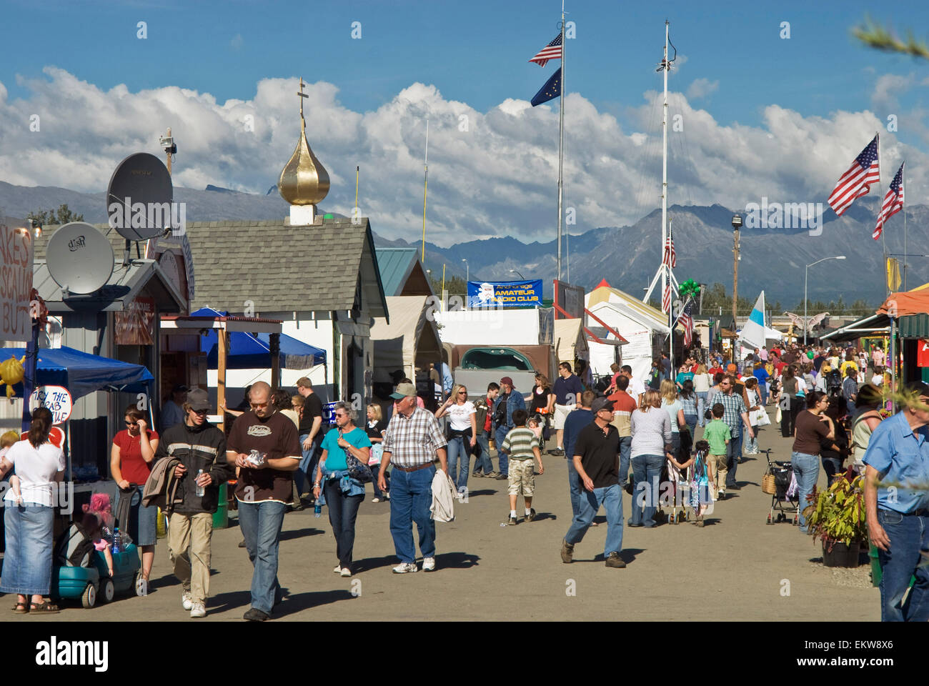 Crowds Of People Visiting Vendor Booths At The Alaska State Fair In ...