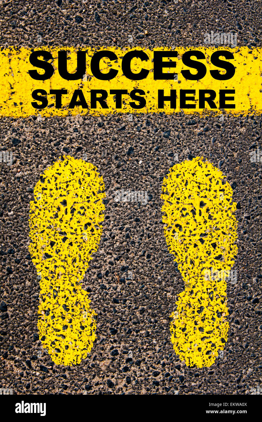 Conceptual image with word success on asphalt road hi-res stock ...