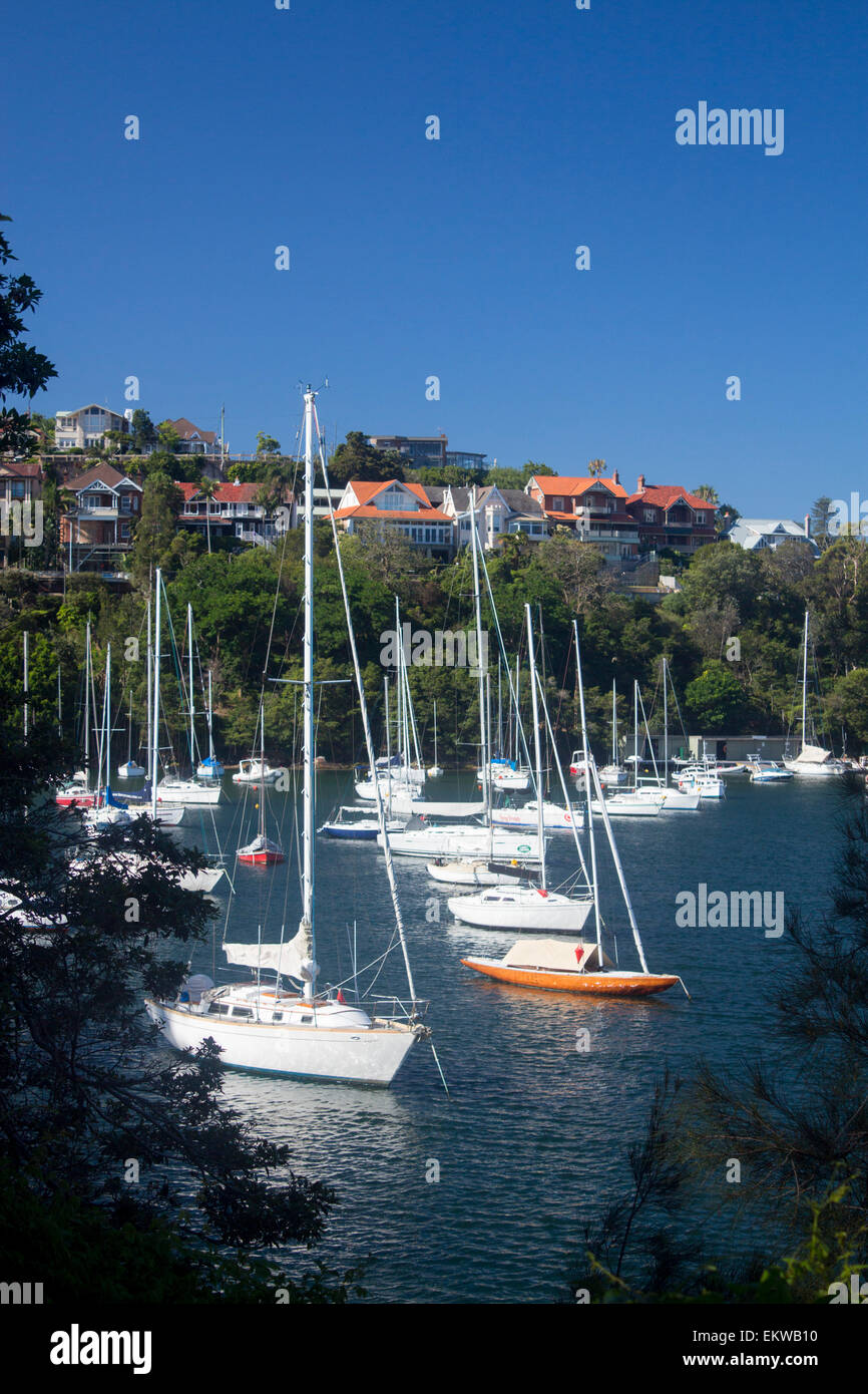 Mosman Harbour or Mosman Bay with boats North Shore suburbs Sydney New ...