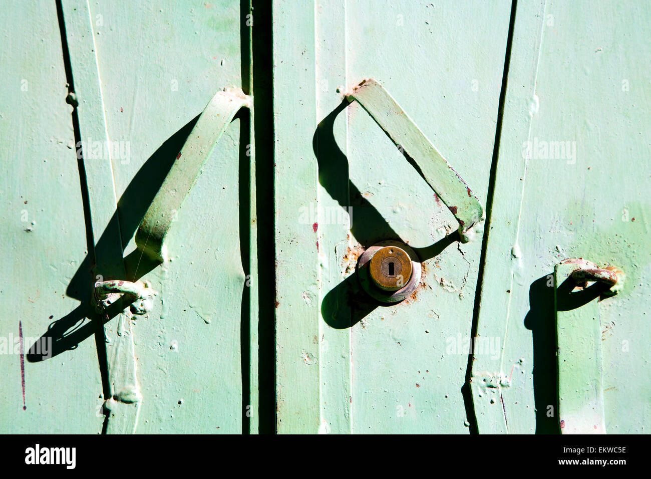 metal green morocco in africa the old wood facade home and rusty safe ...