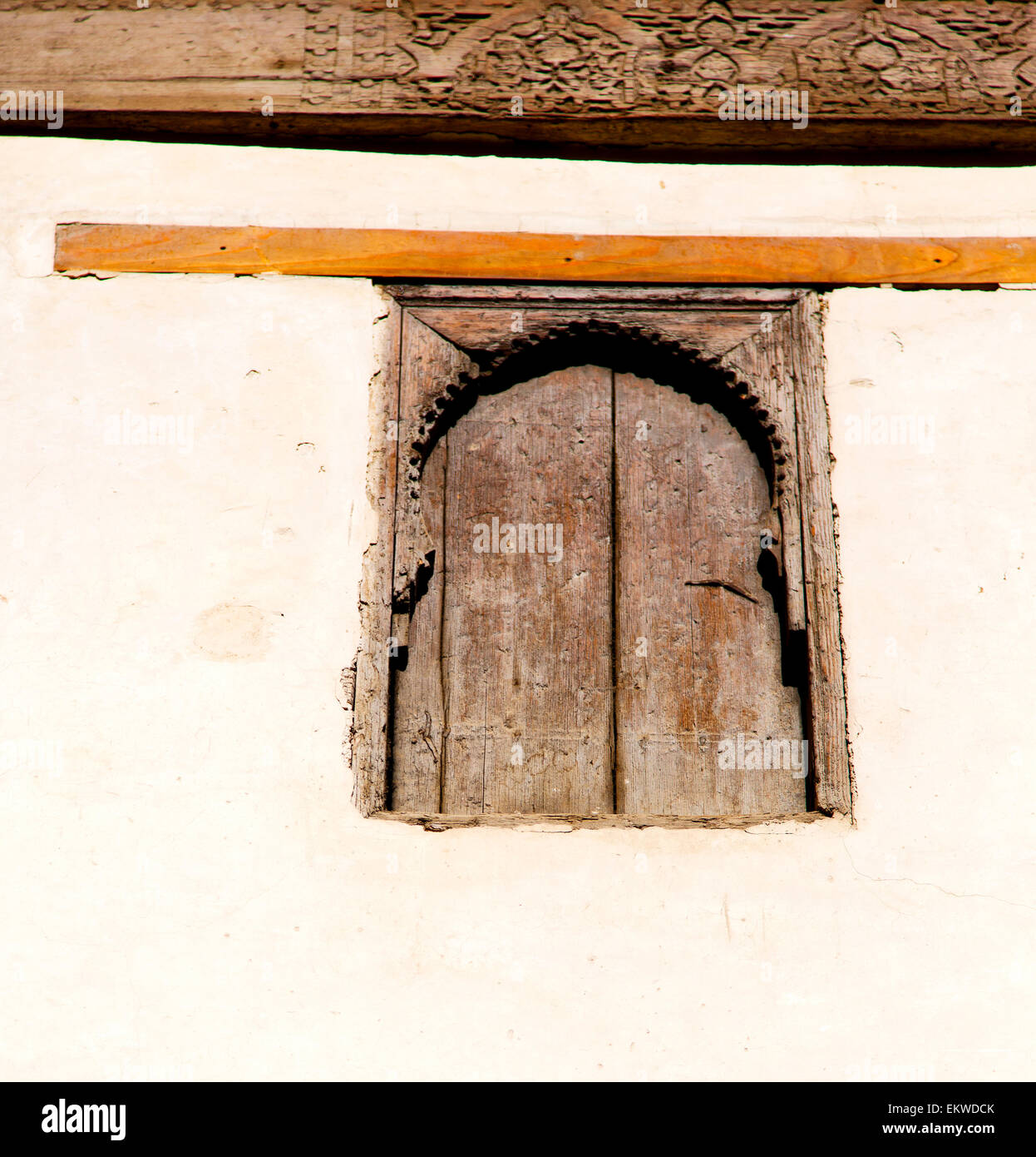 window in morocco africa and old construction wal brick historical ...