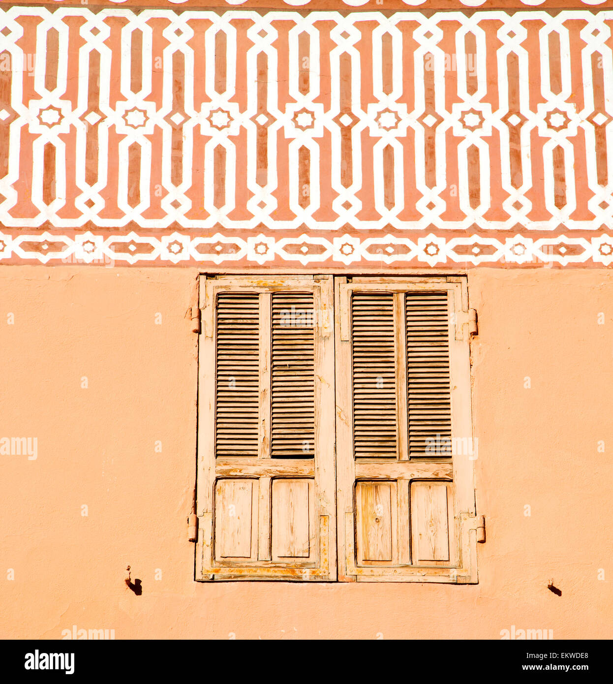 window in morocco africa and old construction wal brick historical ...