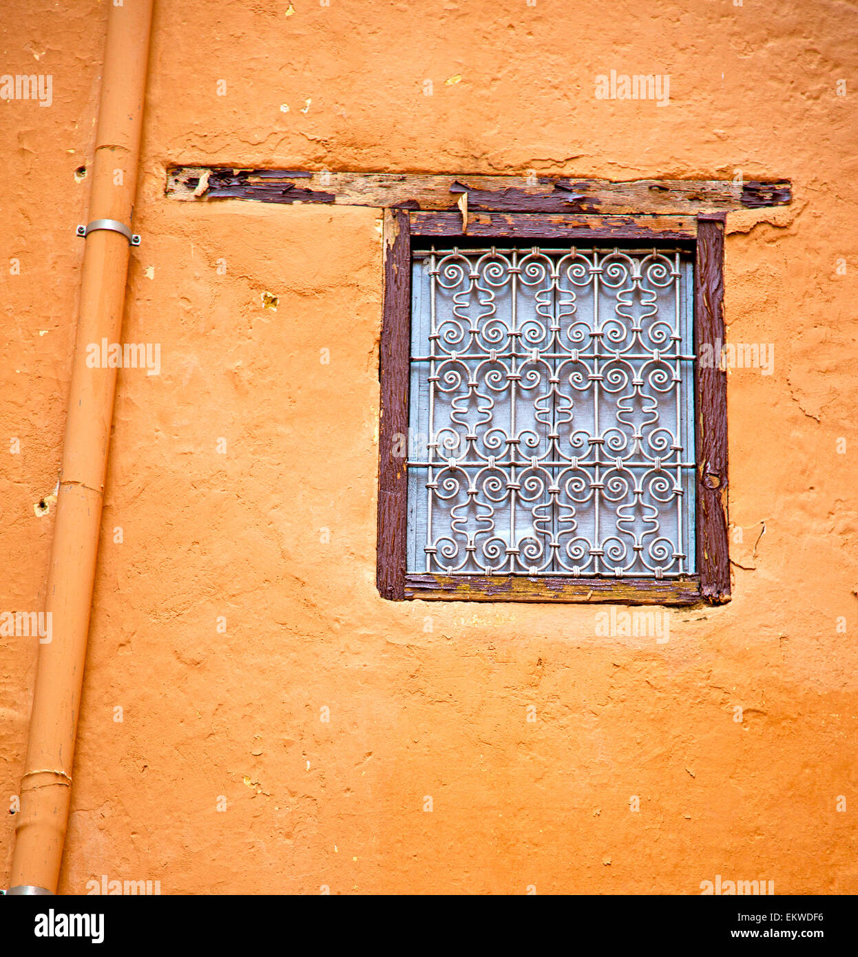 window in morocco africa and old construction wal brick historical ...